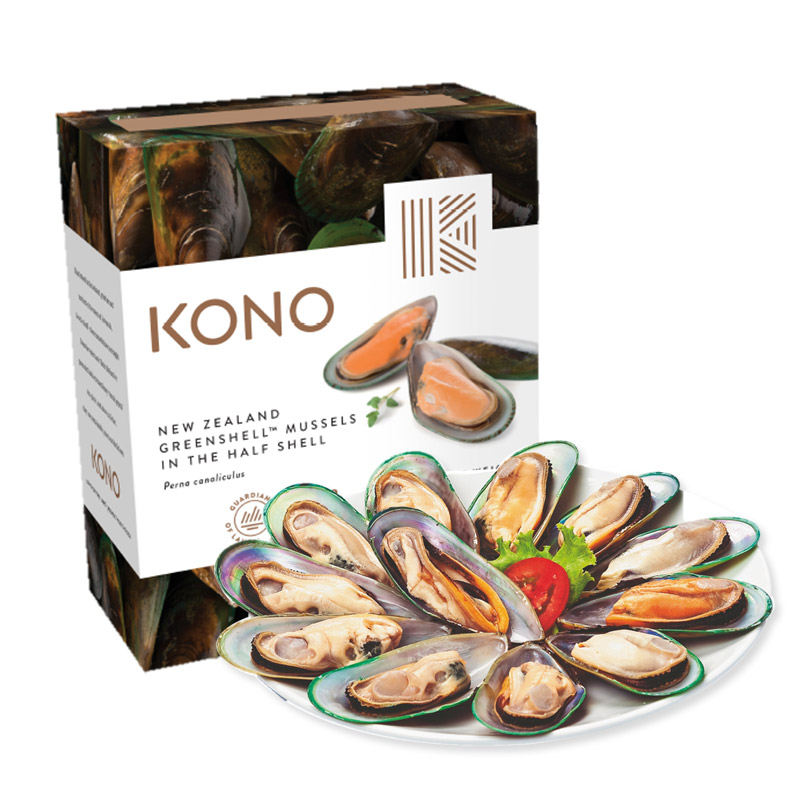 Makroclick | KONO Frozen Half-Shell New Zealand Mussel Size L 1 kg